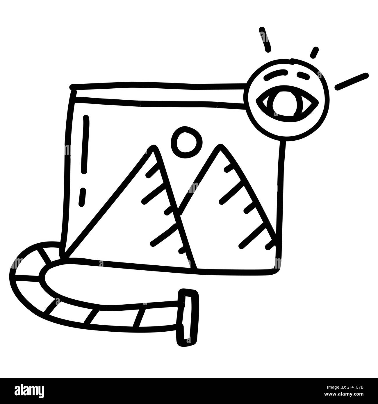 Business visual hand drawn icon design, outline black, doodle icon ...