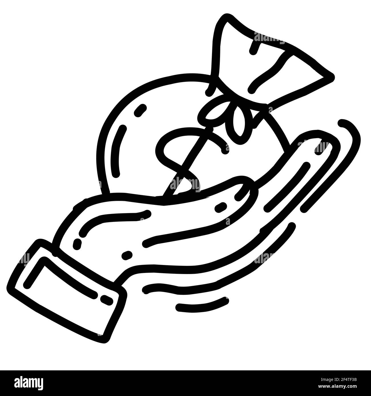 Business profit hand drawn icon design, outline black, doodle icon ...