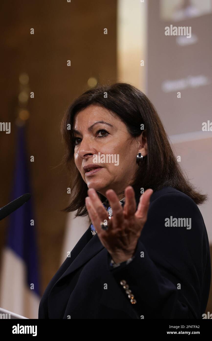 Paris' mayor Anne Hidalgo during her second day for the The City In ...