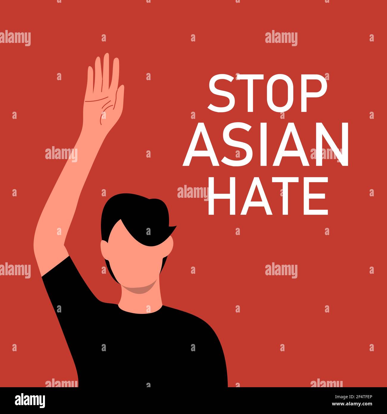Stop Asian Hate. Antiracism banner to support Asian community. Stop AAPI hate campaign. Poster ...