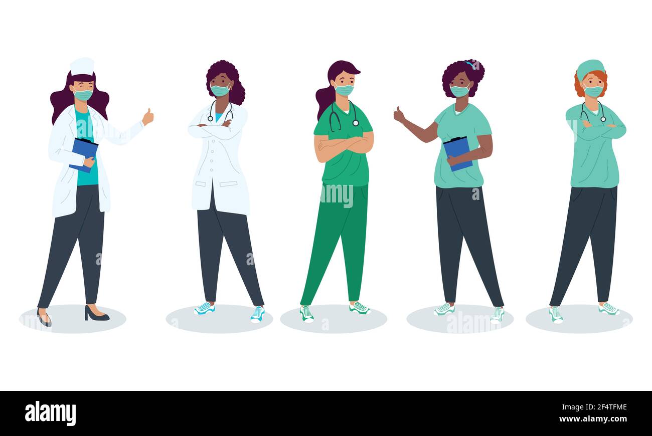 Female medical professionals Stock Vector Images - Alamy