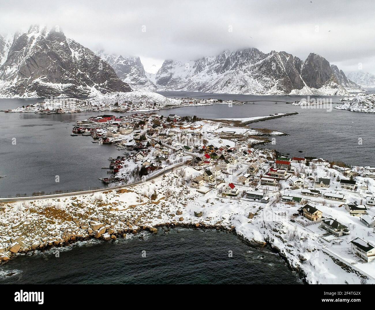 Reine town winter 02 Stock Photo - Alamy