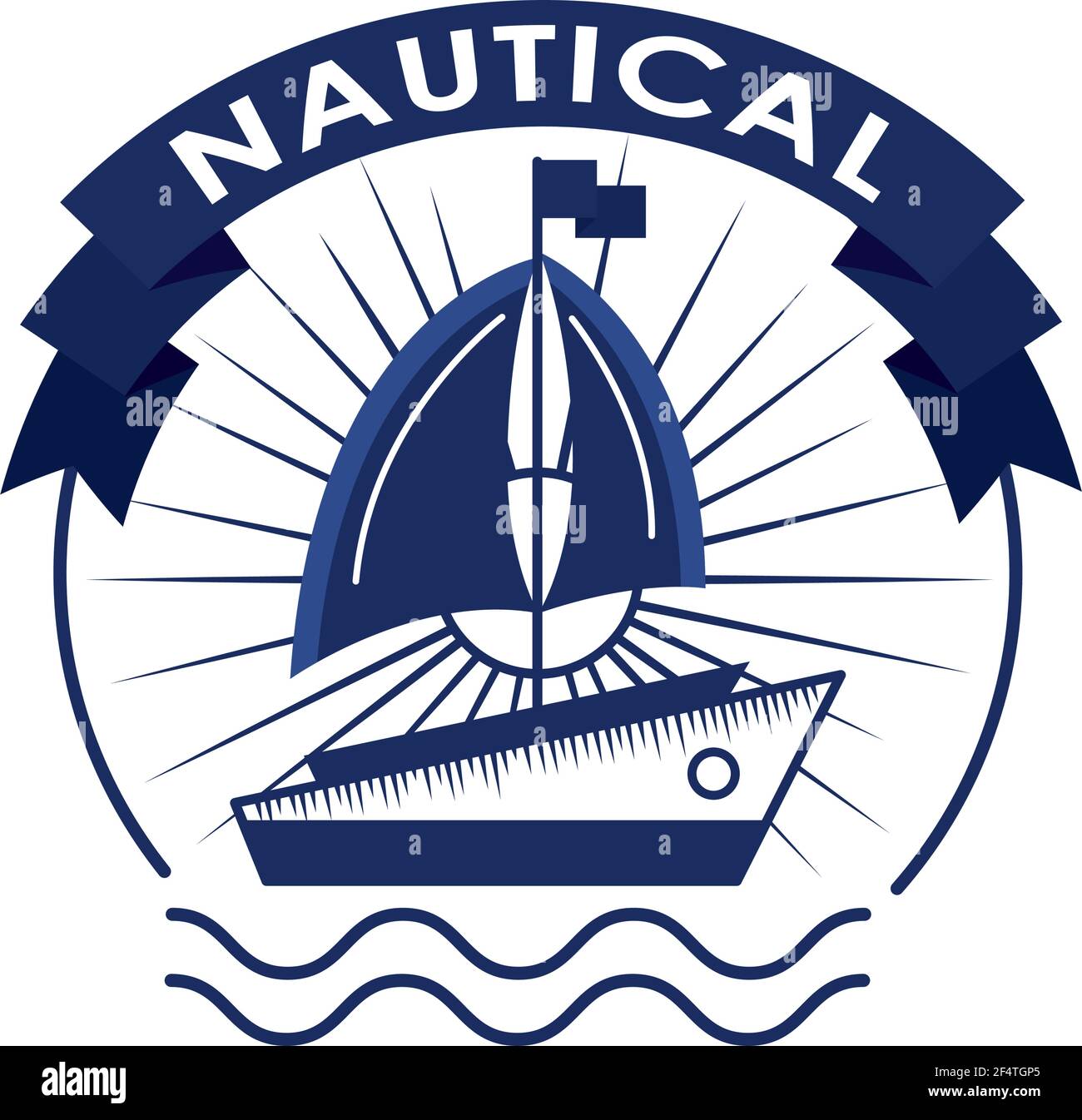 sailboat nautical label blue icon Stock Vector Image & Art - Alamy