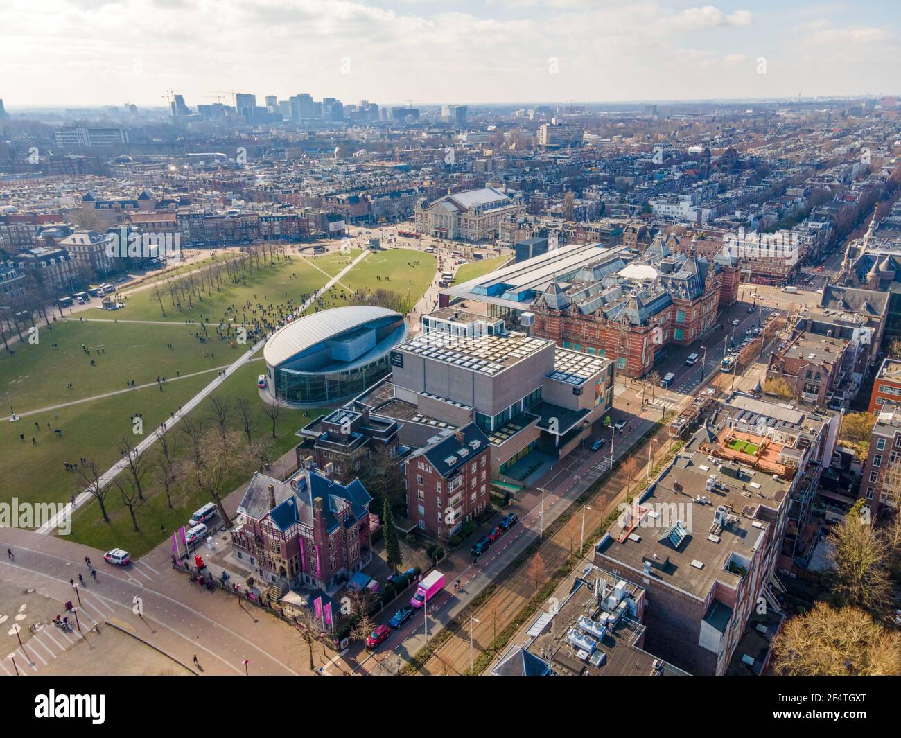 Aerial view of Van Gaugh museum in Amsterdam,Netherlands Stock Photo ...