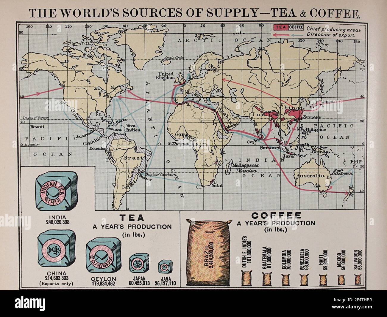 Map tea trade routes hi-res stock photography and images - Alamy
