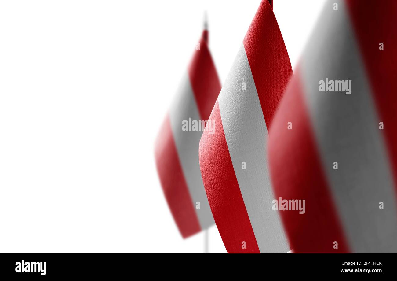 Small national flags of the Austria on a white background Stock Photo ...