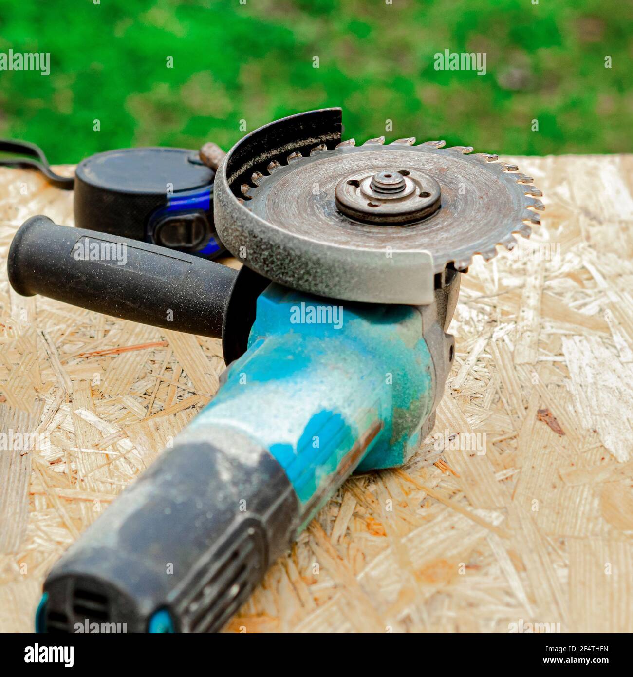 Cutting metal angle grinder, sparks from the disk. Photo close-up Stock ...