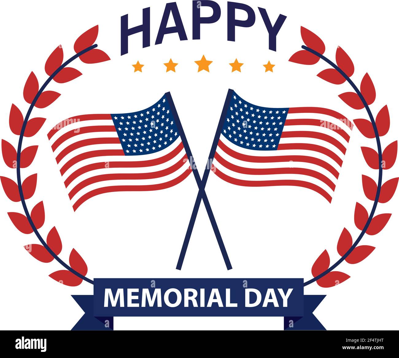 memorial day flags crossed icon Stock Vector Image & Art - Alamy