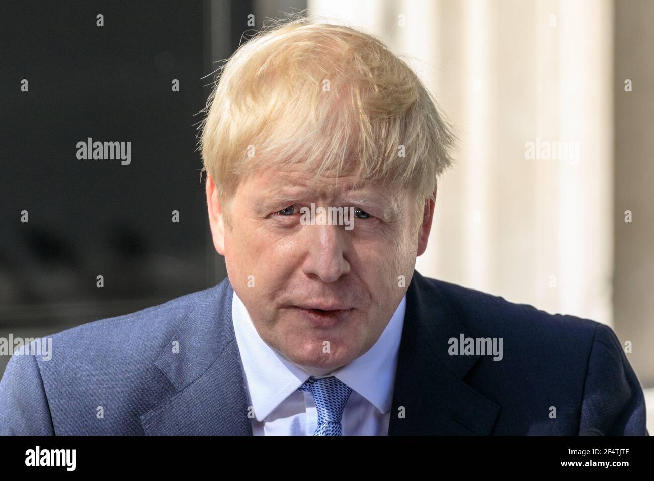 Boris Johnson, British Prime Minister close up portrait of face ...