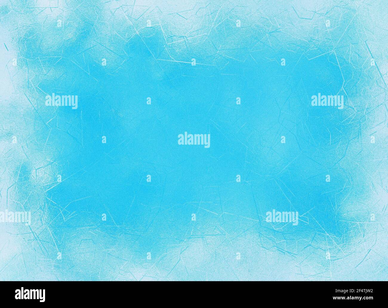 frozen window ice blue frame background Stock Photo - Alamy