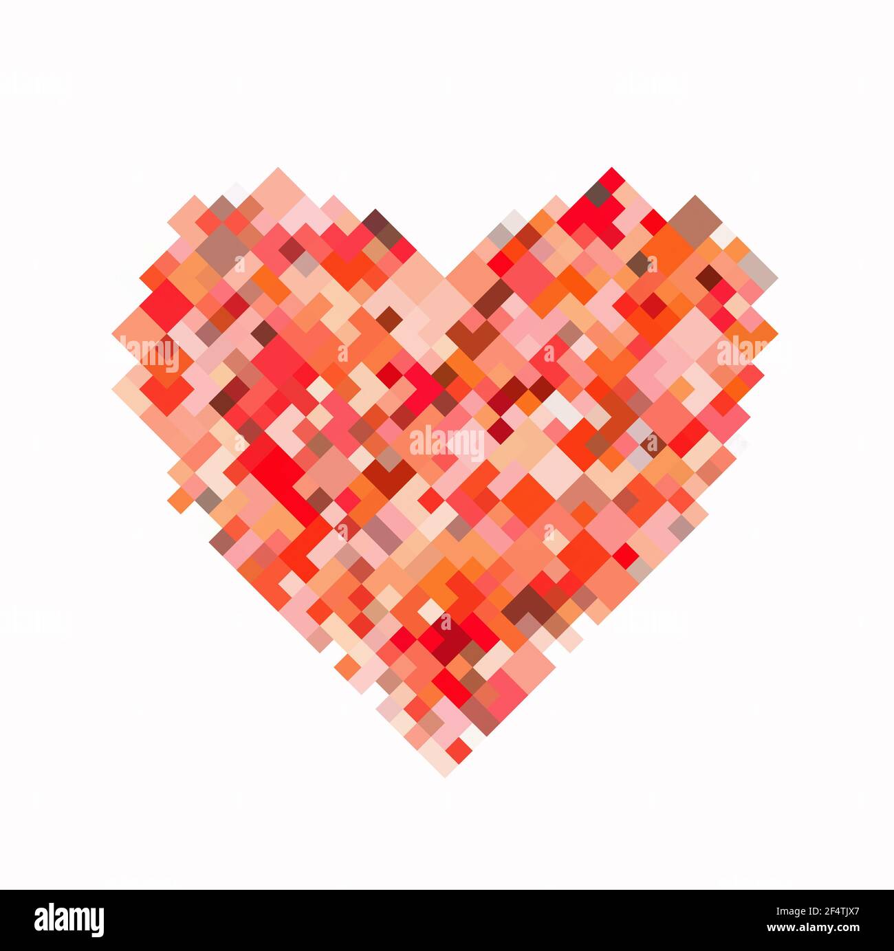 red pixel heart on white backgrounds Stock Photo - Alamy