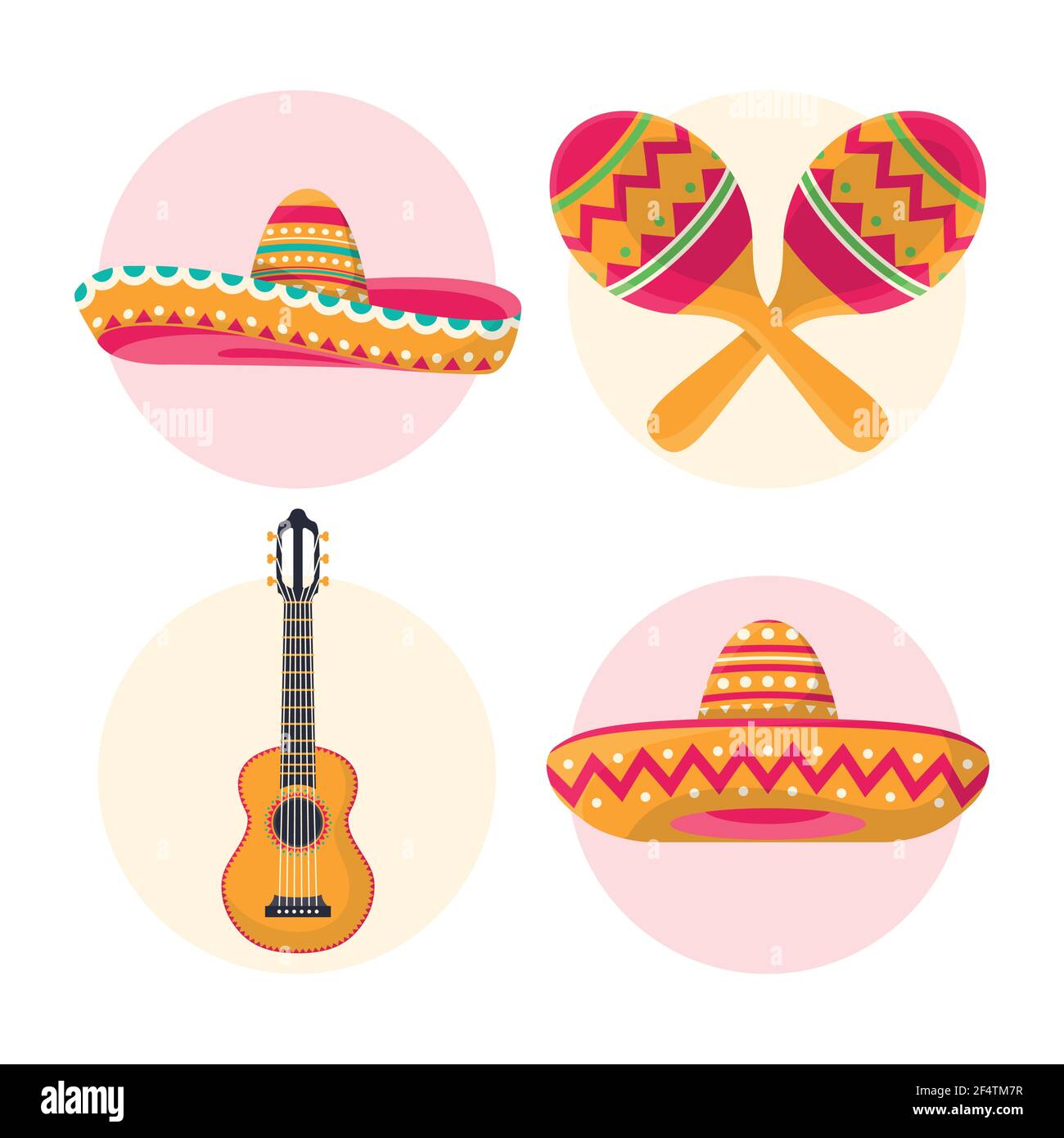 four mexican celebration set icons Stock Vector Image & Art - Alamy