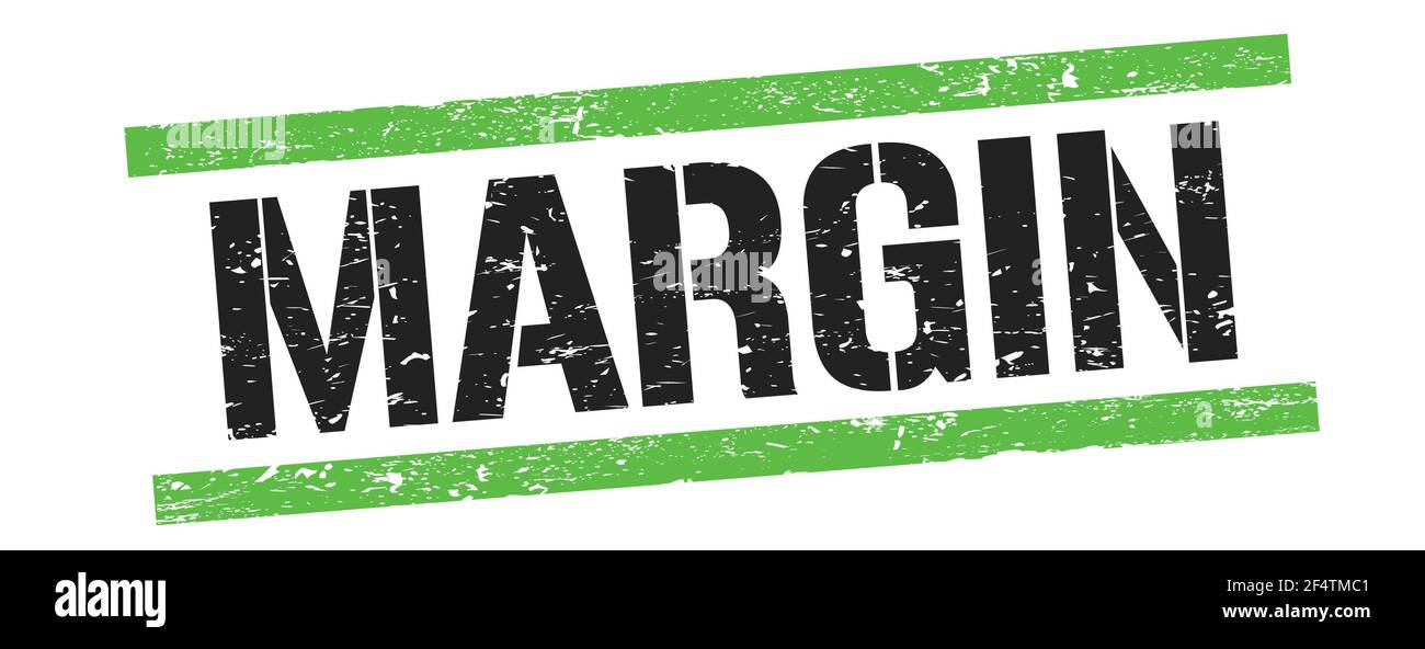 MARGIN text on black green grungy lines stamp sign Stock Photo - Alamy
