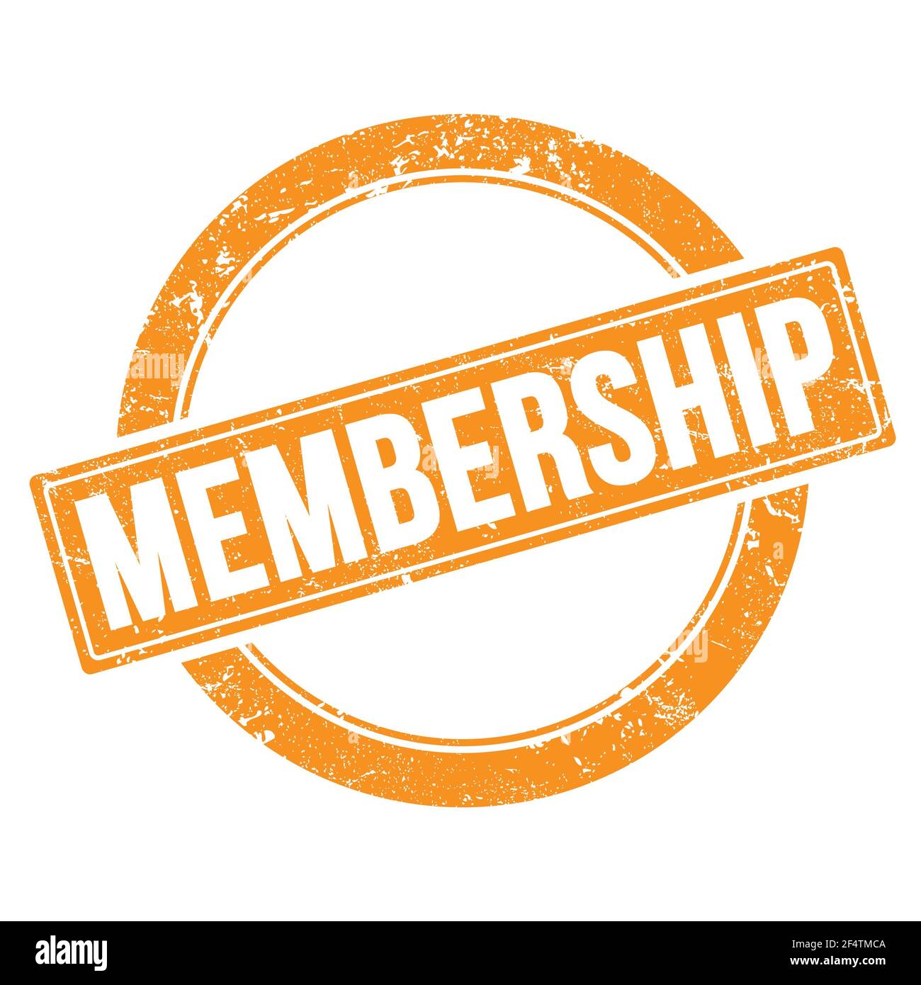 MEMBERSHIP text on orange grungy round vintage stamp Stock Photo - Alamy