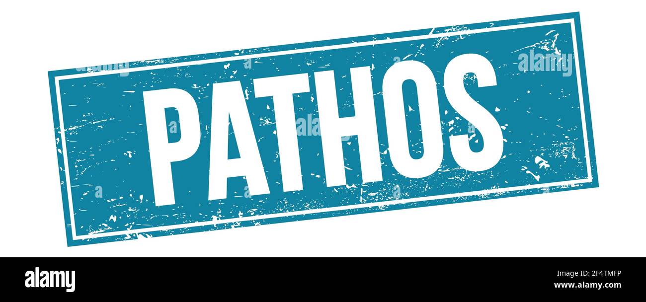 PATHOS text on blue grungy rectangle stamp sign Stock Photo - Alamy