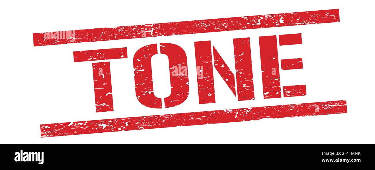 TONE text on red grungy rectangle stamp sign Stock Photo - Alamy