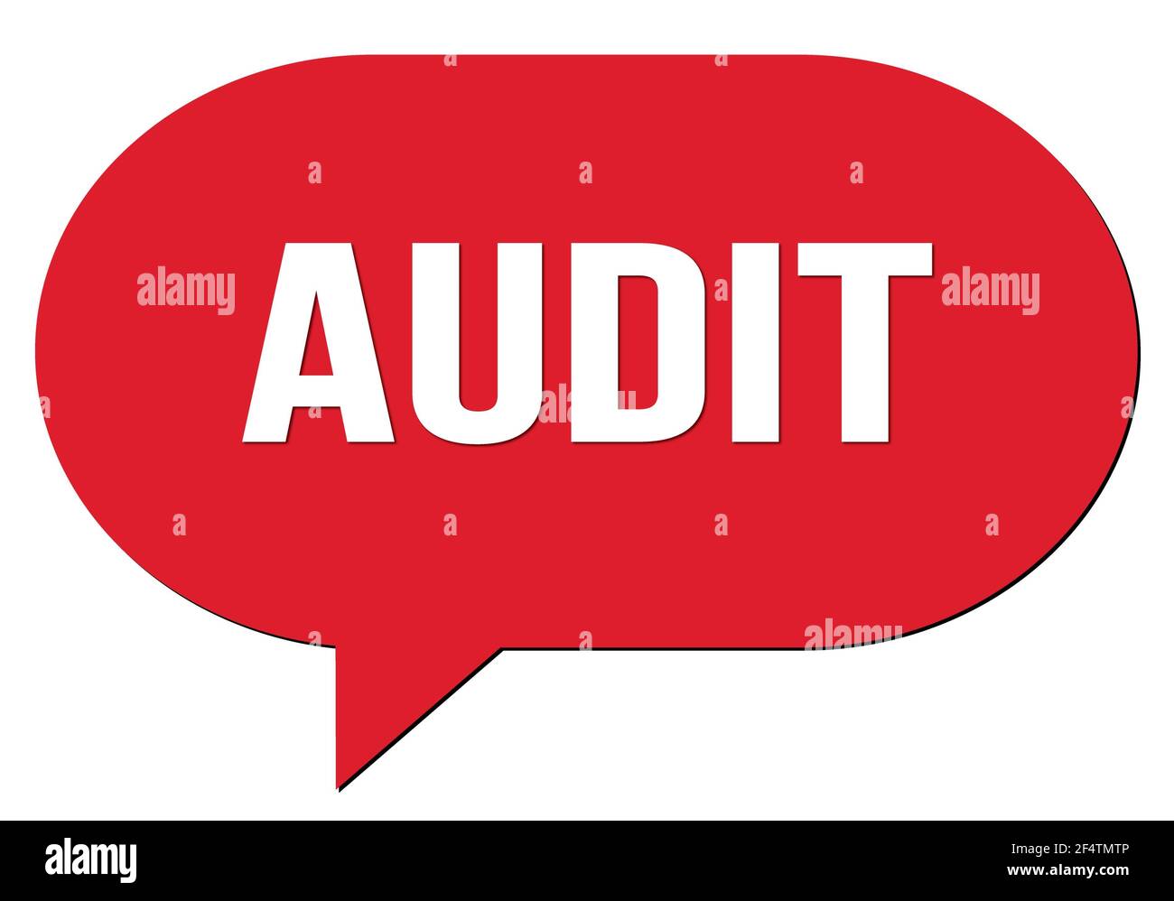 AUDIT text written in a red speech bubble stamp Stock Photo - Alamy