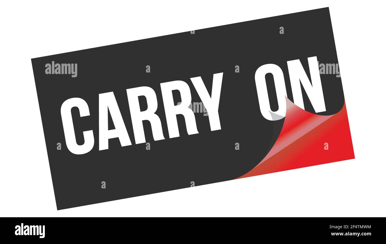 CARRY ON text written on black red sticker stamp Stock Photo - Alamy