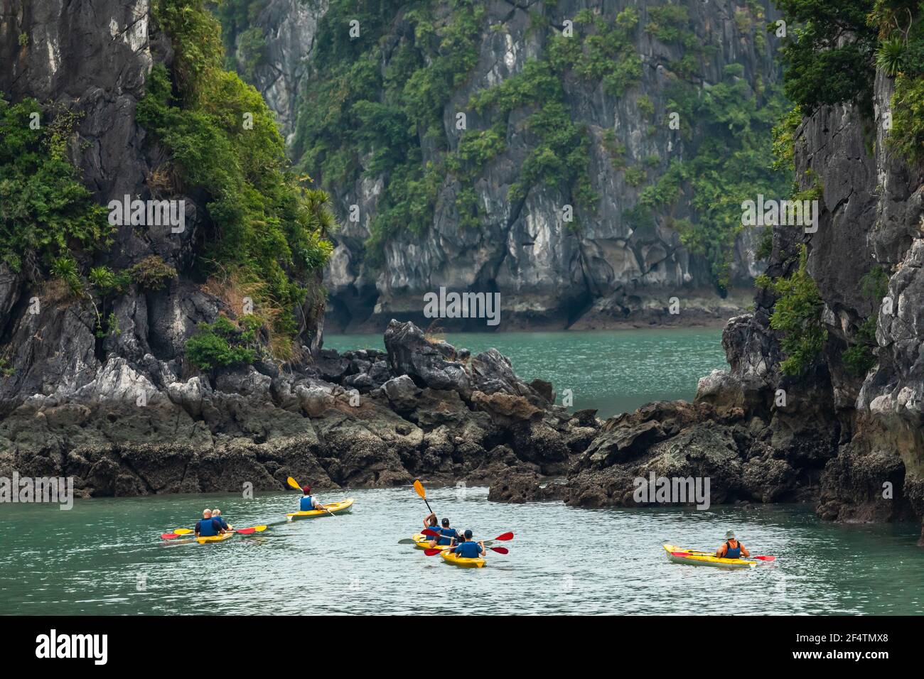 Kayaking in the Halong Bay of Vietnam Stock Photo - Alamy