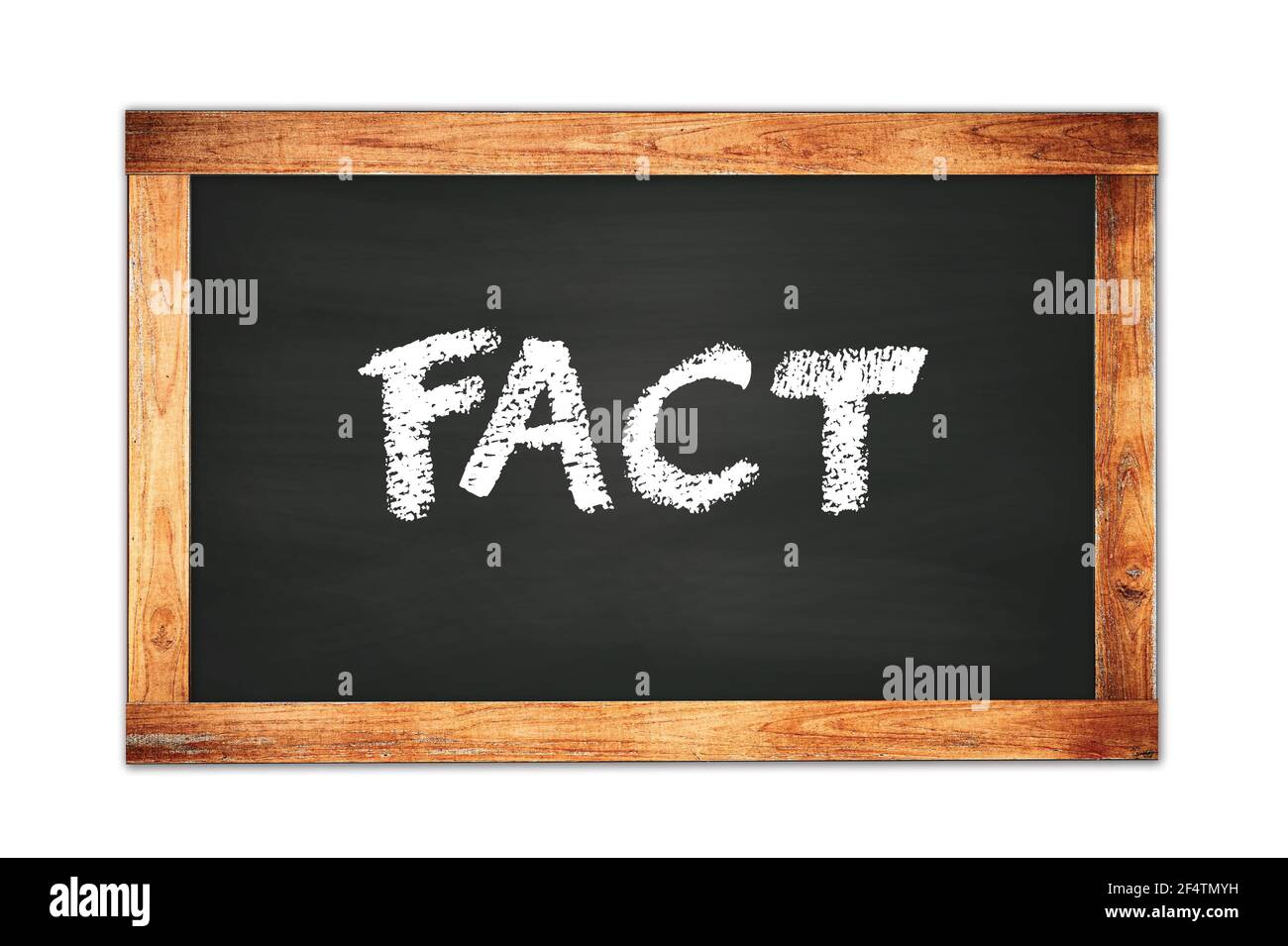 FACT text written on black wooden frame school blackboard Stock Photo ...