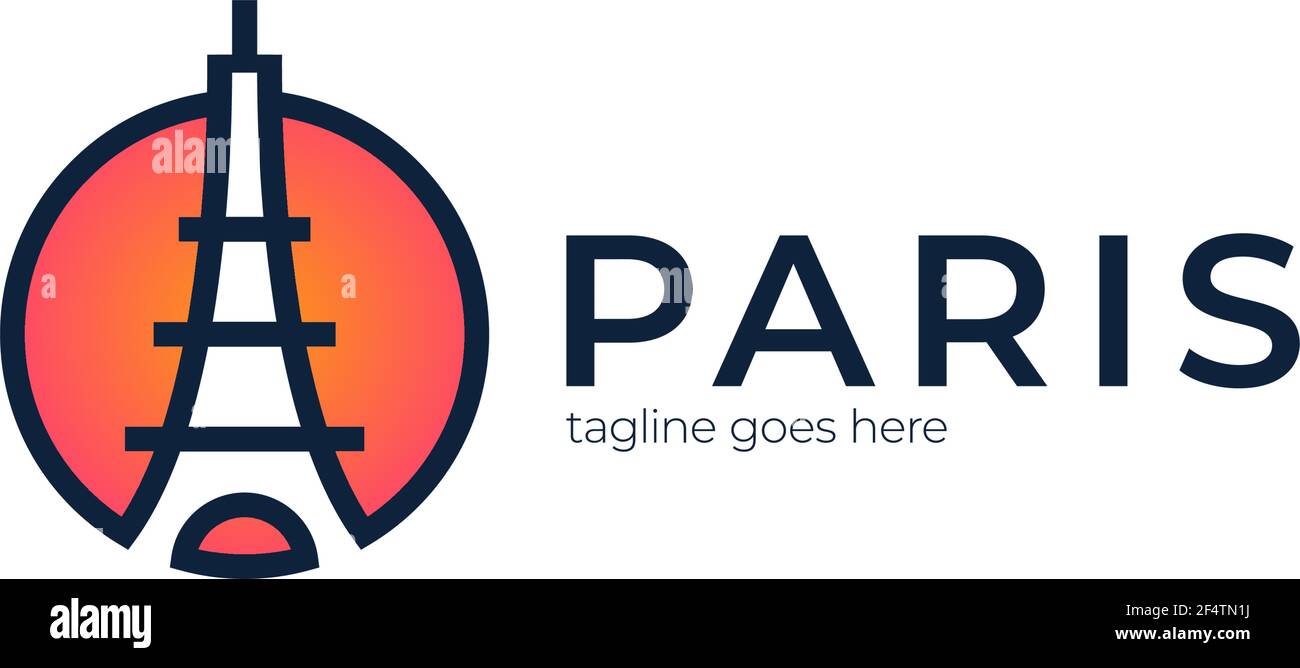 eiffel tower icon vector logo. monolines Eiffel Paris tower logo vector ...