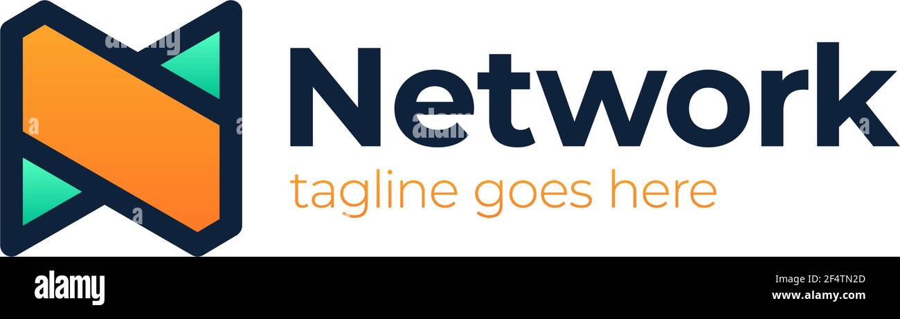 Network N Logo Simple Modern Letter N Design. telecommunications ...
