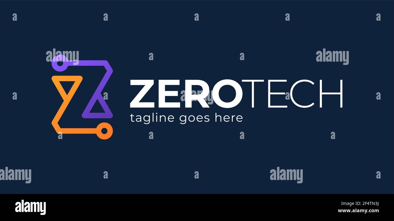 Initial Letter Z Tech Logo Design Element. letter Z technology logo ...