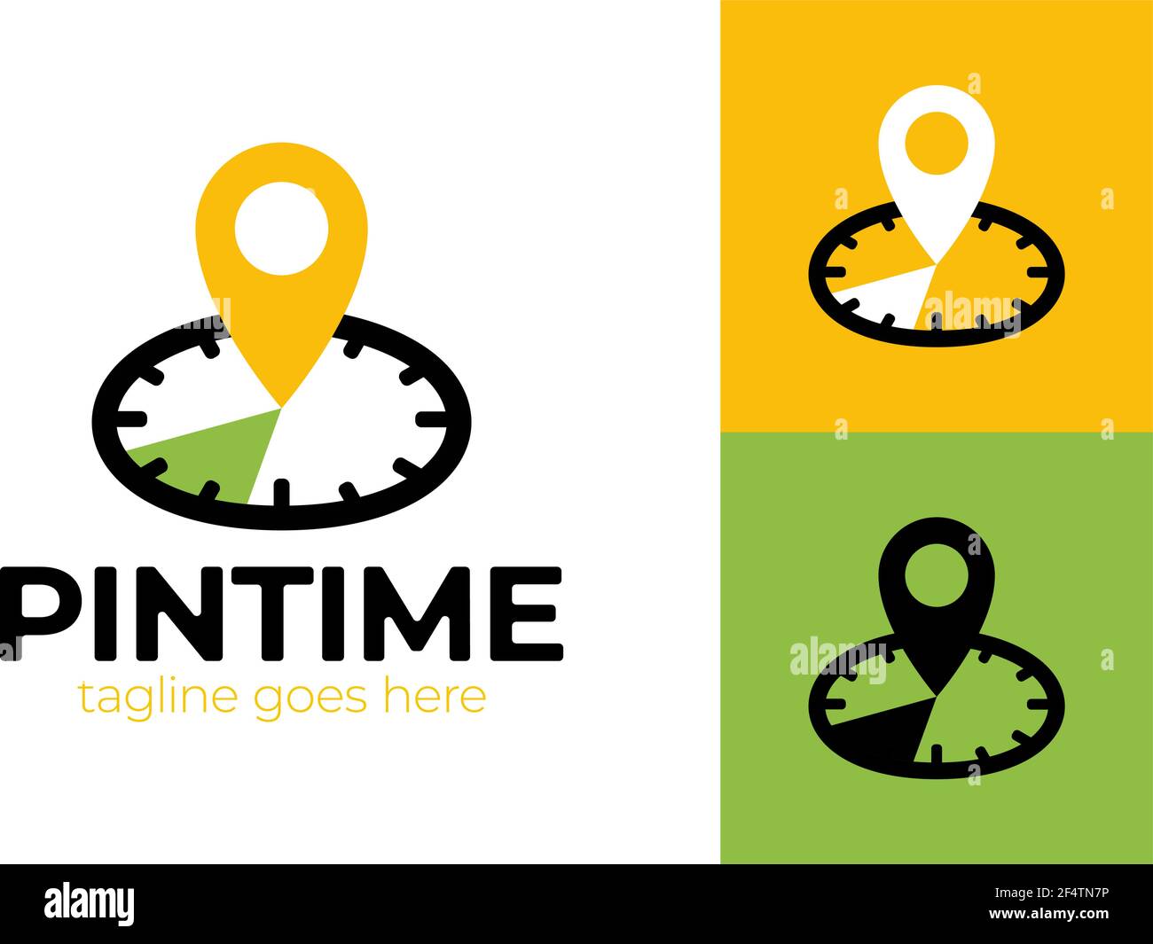 Pin Time Logo Template Design. Vector clock and map pointer logotype ...