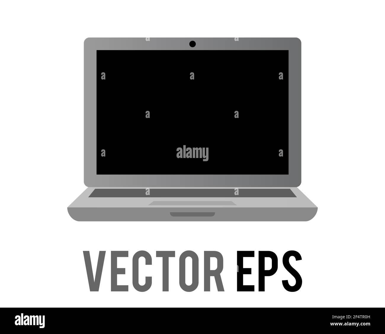 The isolated vector black and silver desktop personal computer icon in ...