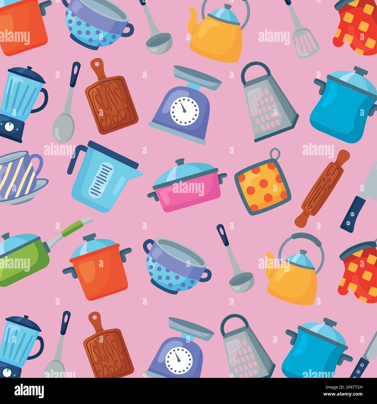 kitchen utensils pattern background icons Stock Vector Image & Art - Alamy