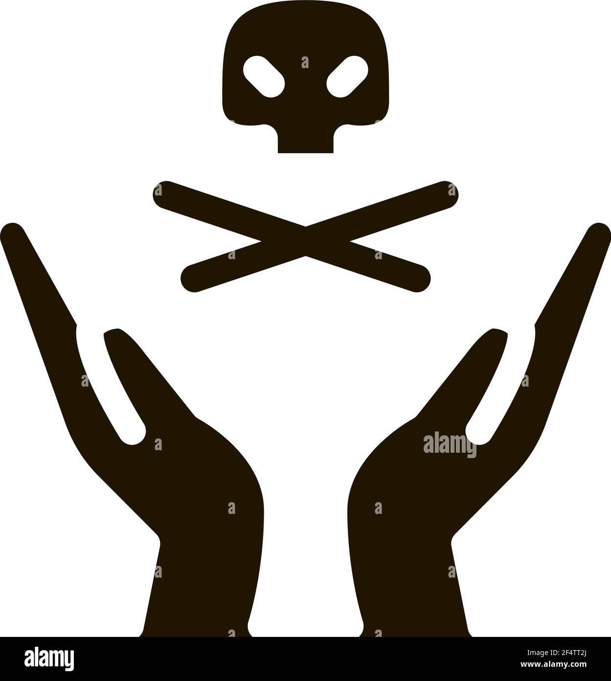 Hands Hold Skull Icon Vector Glyph Illustration Stock Vector Image ...