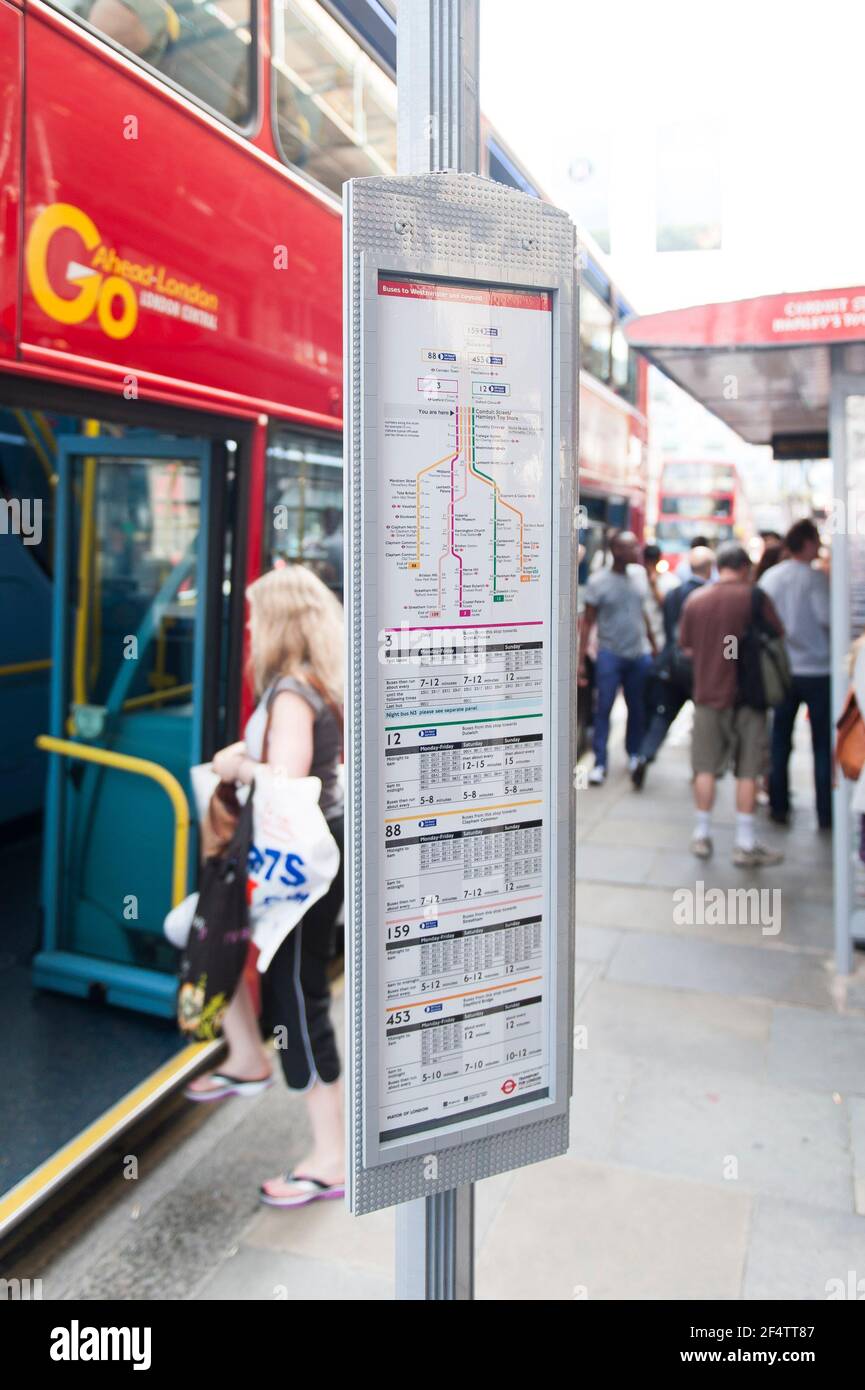 Bus timetable display bus stop hi-res stock photography and images - Alamy
