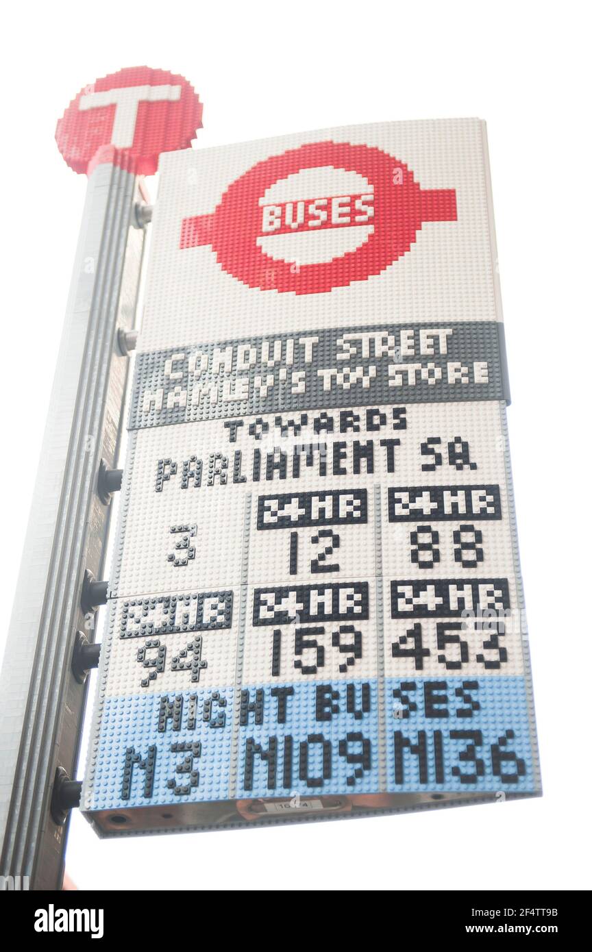 General View of the Lego Bus Stop on Regents Street - London Stock ...