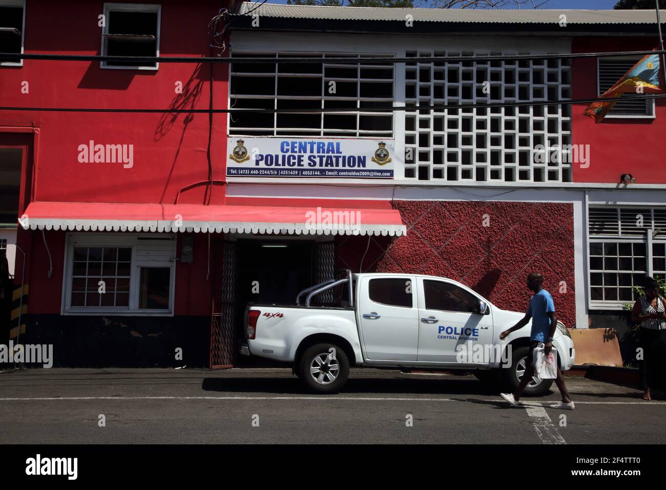 St George's Grenada Carenage Police Truck Parked outside Central Police ...