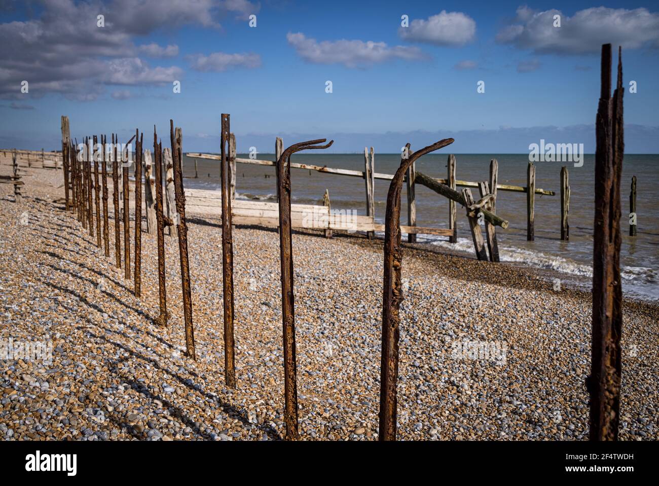 Wooden groynes rye sussex hi-res stock photography and images - Alamy