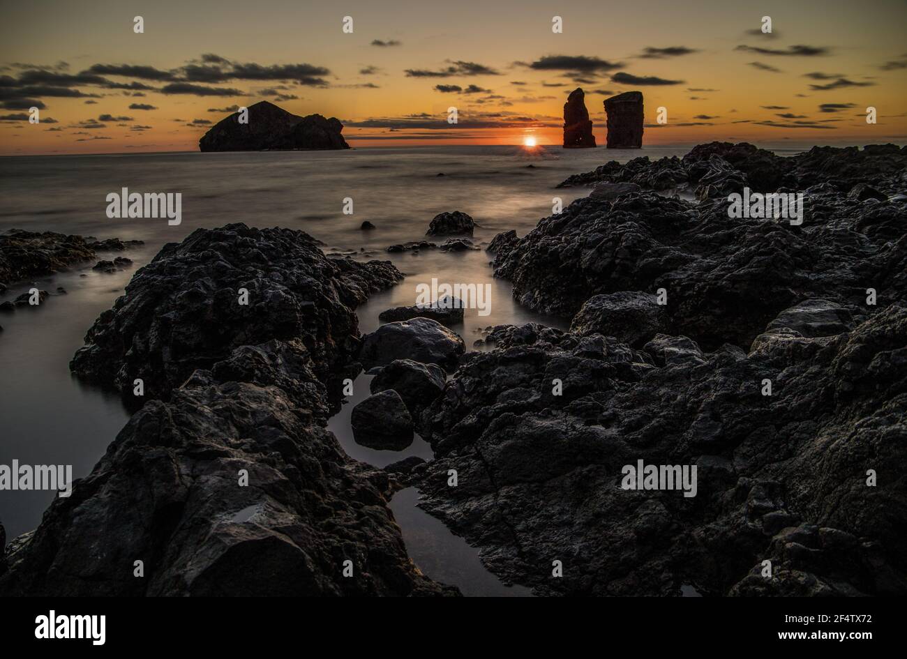 Sunset, in Mosteiros, São Miguel Island, Azores Stock Photo - Alamy