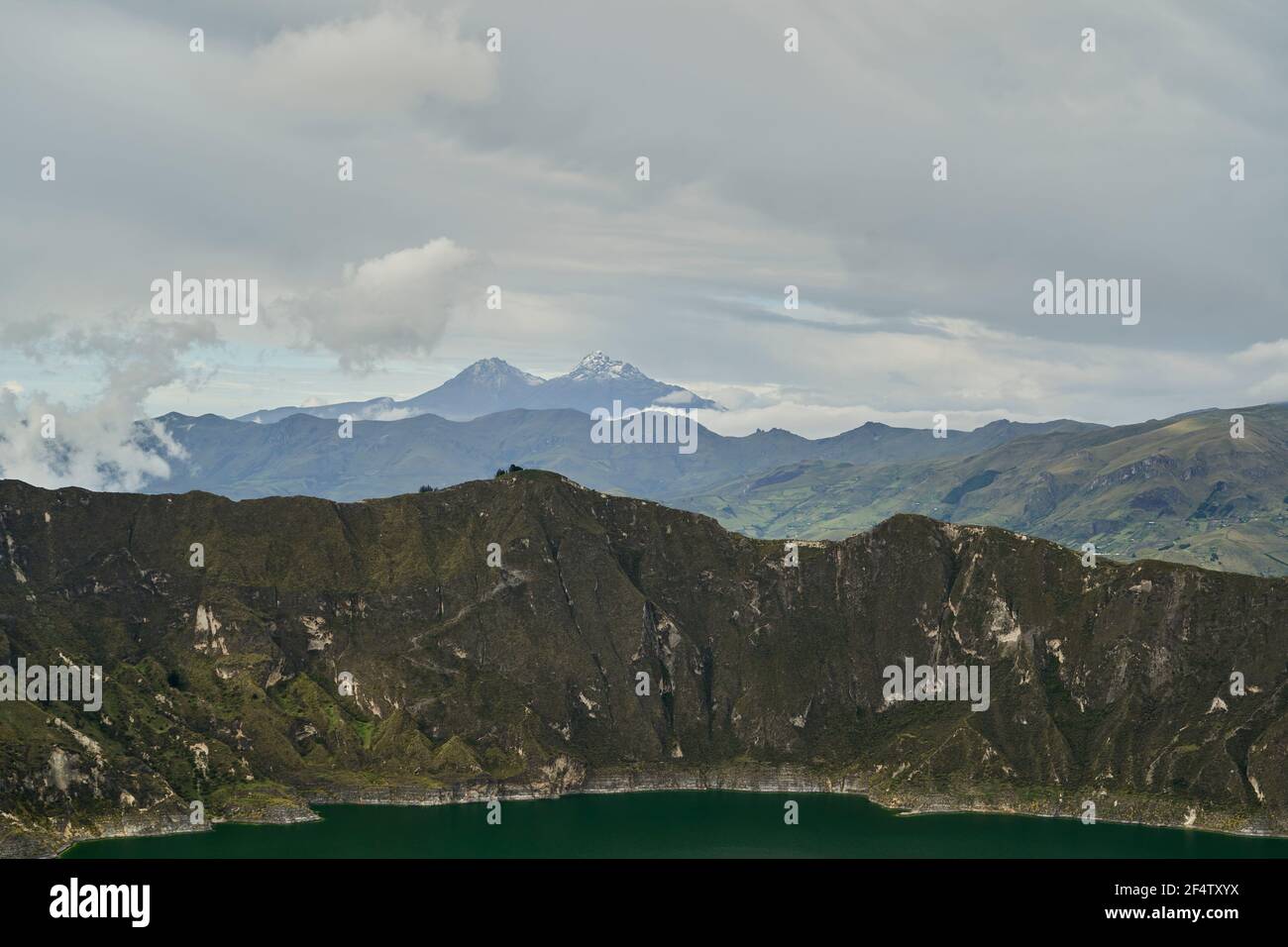 Beautiful quilotoa crater lake in Ecuador, South America with turquoise ...