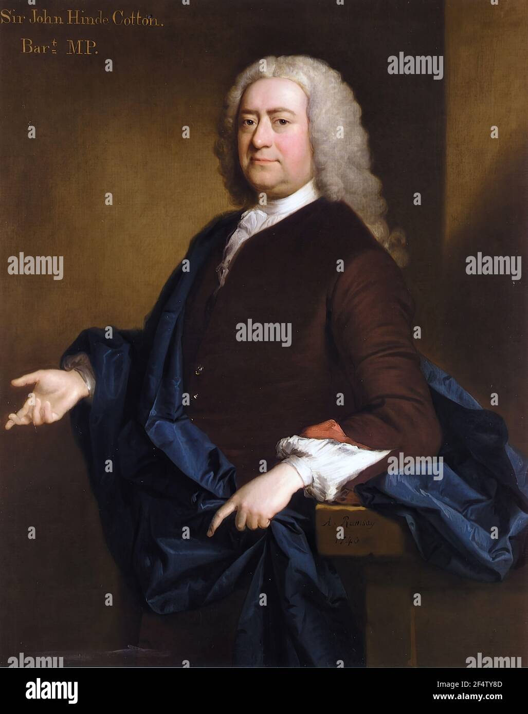 Allan Ramsay - Portrait Sir John Hynde Cotton 3rd Bt 1740 Stock Photo ...