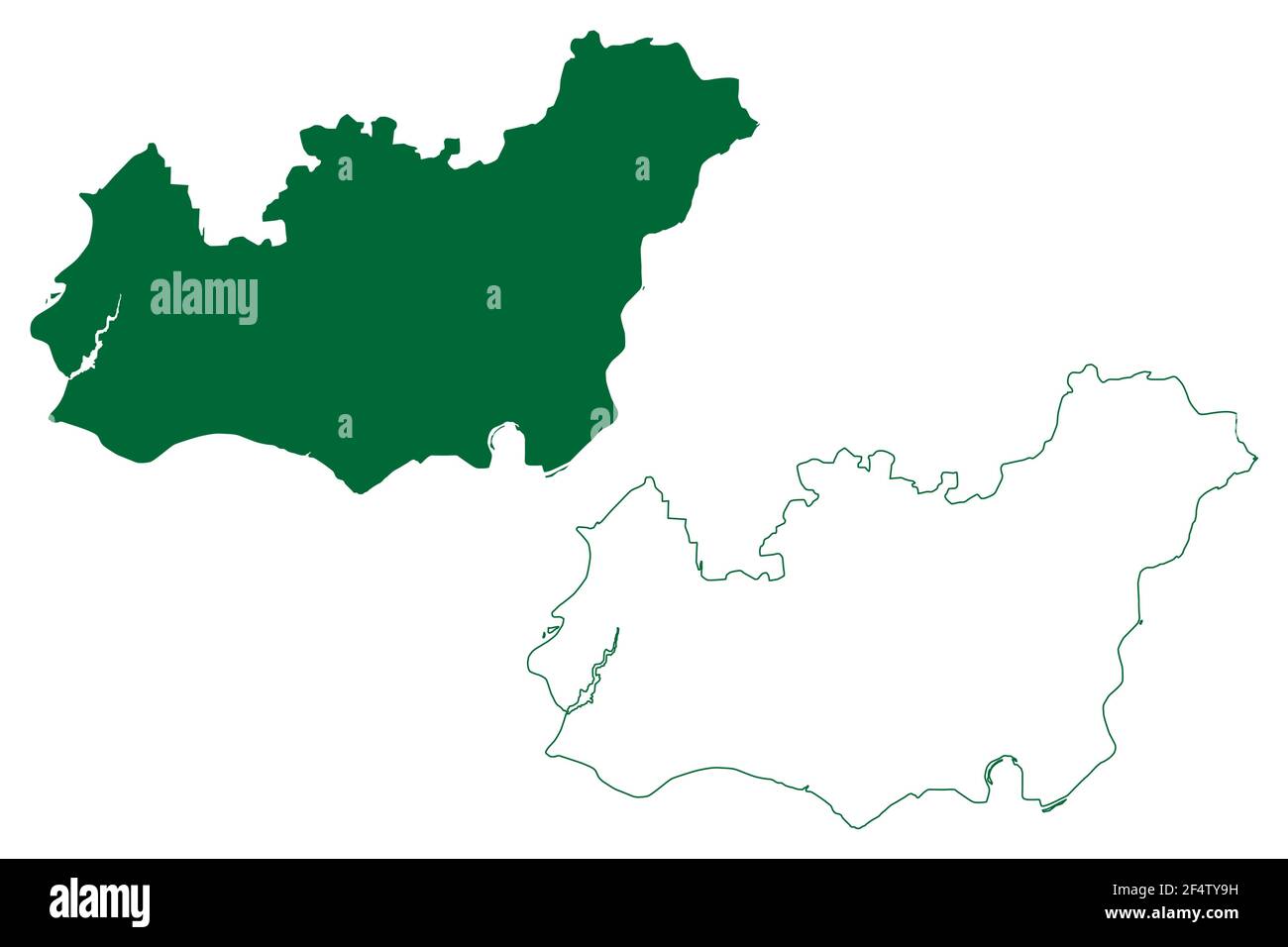 Anand district (Gujarat State, Republic of India) map vector ...
