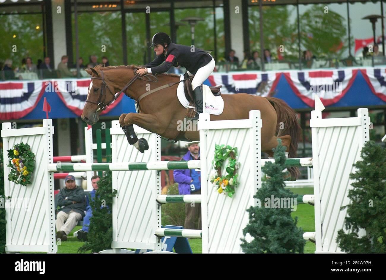 The National, Spruce Meadows June 2002, Leslie Howard (USA) riding S ...