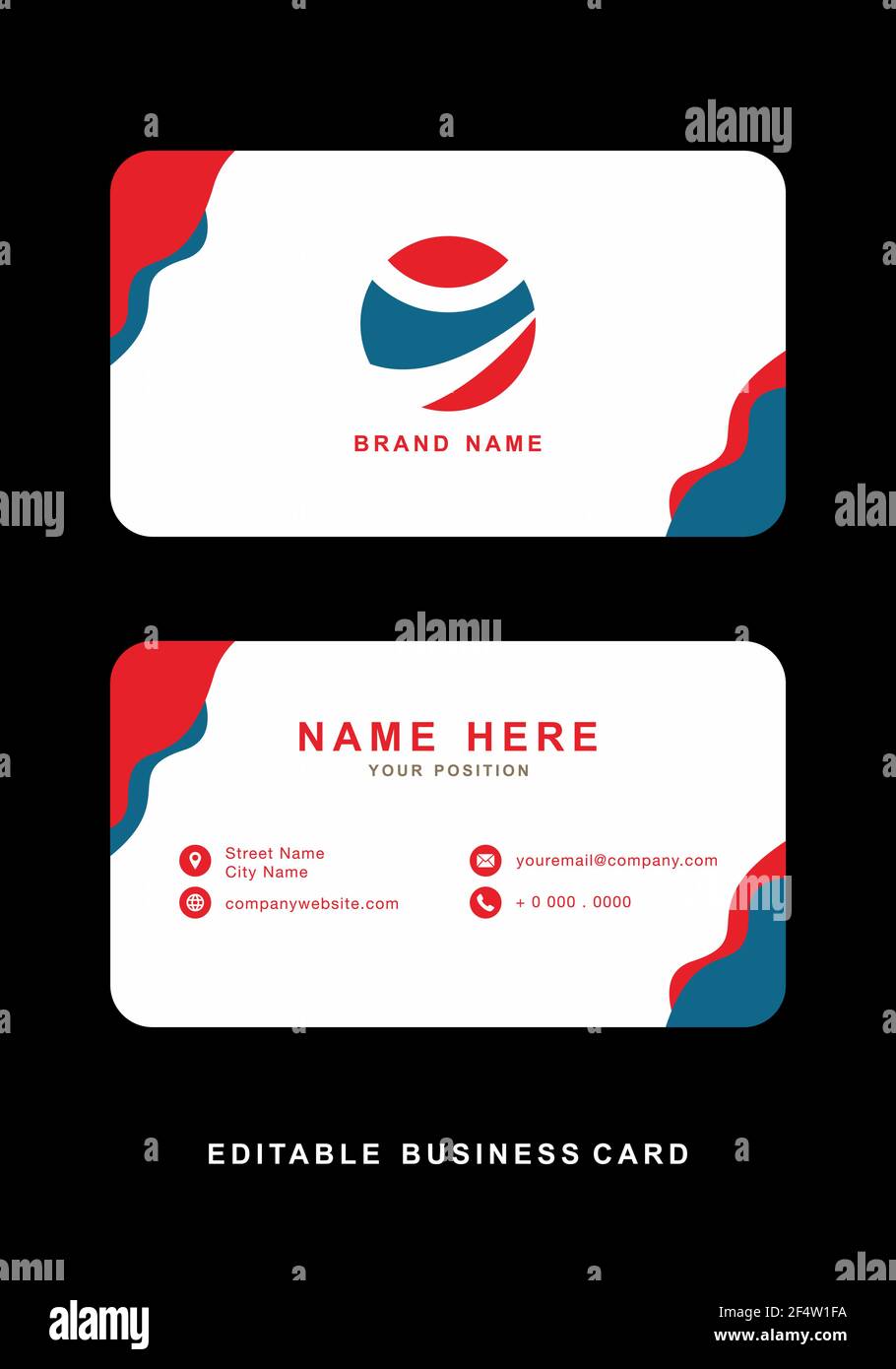 Colorful business card design template Stock Vector Image & Art - Alamy