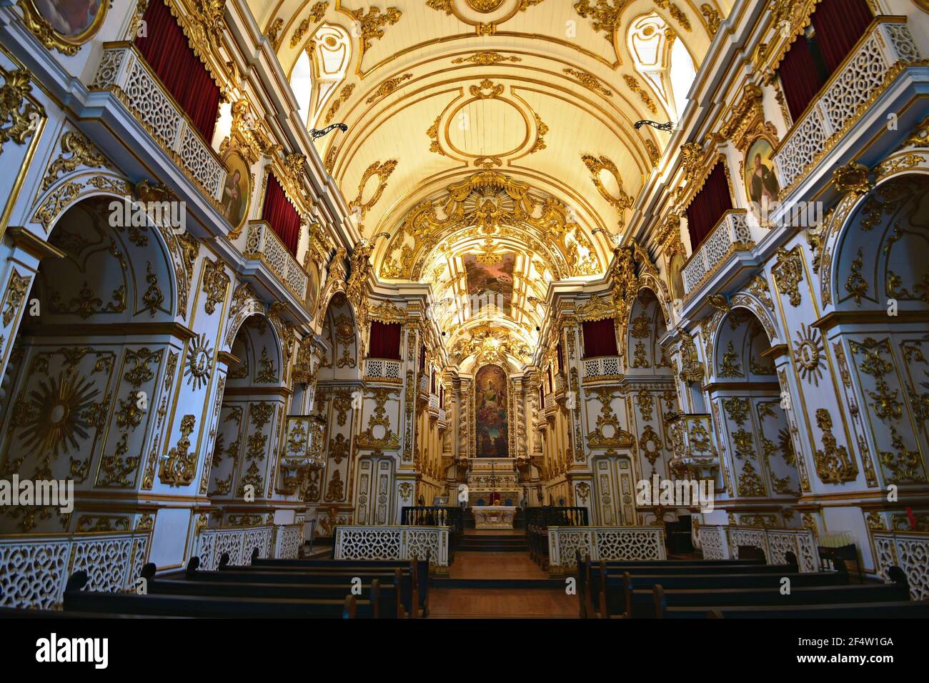 Panoramic interior view of the Old Colonial, Roman Catholic Cathedral ...