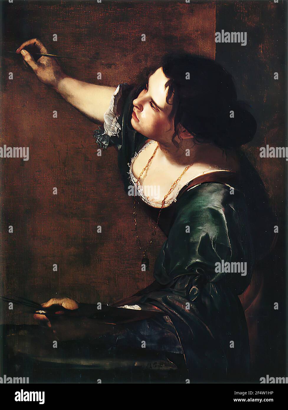 Artemisia Gentileschi - Self Portrait as Allegory Painting 1639 Stock ...