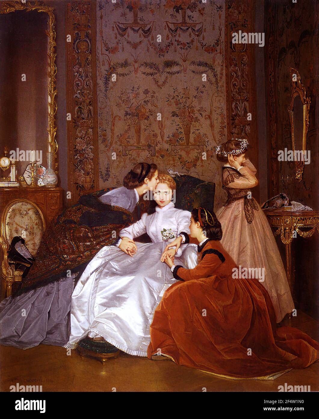 Auguste Toulmouche - Reluctant Bride 1866 Stock Photo - Alamy