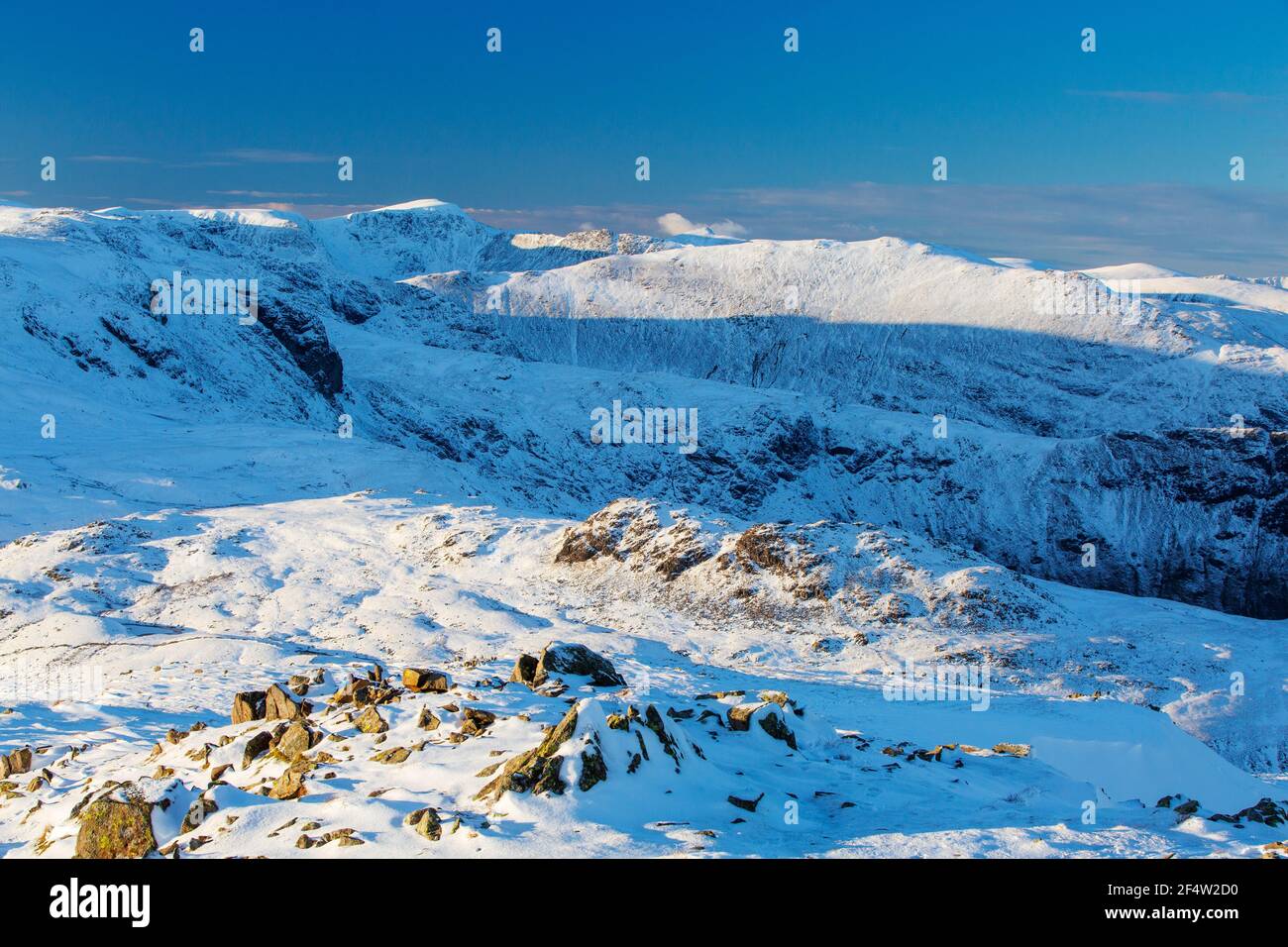 Looking towards Helvellyn from Red Screes, Lake District, UK Stock ...