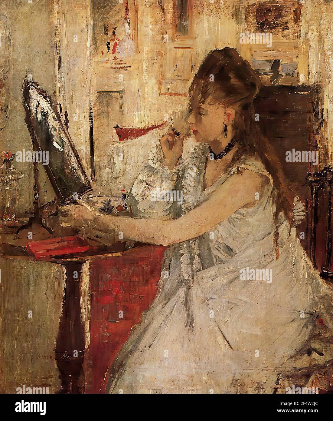 Berthe Morisot - Young Woman Powdering Her Face 1877 Stock Photo - Alamy