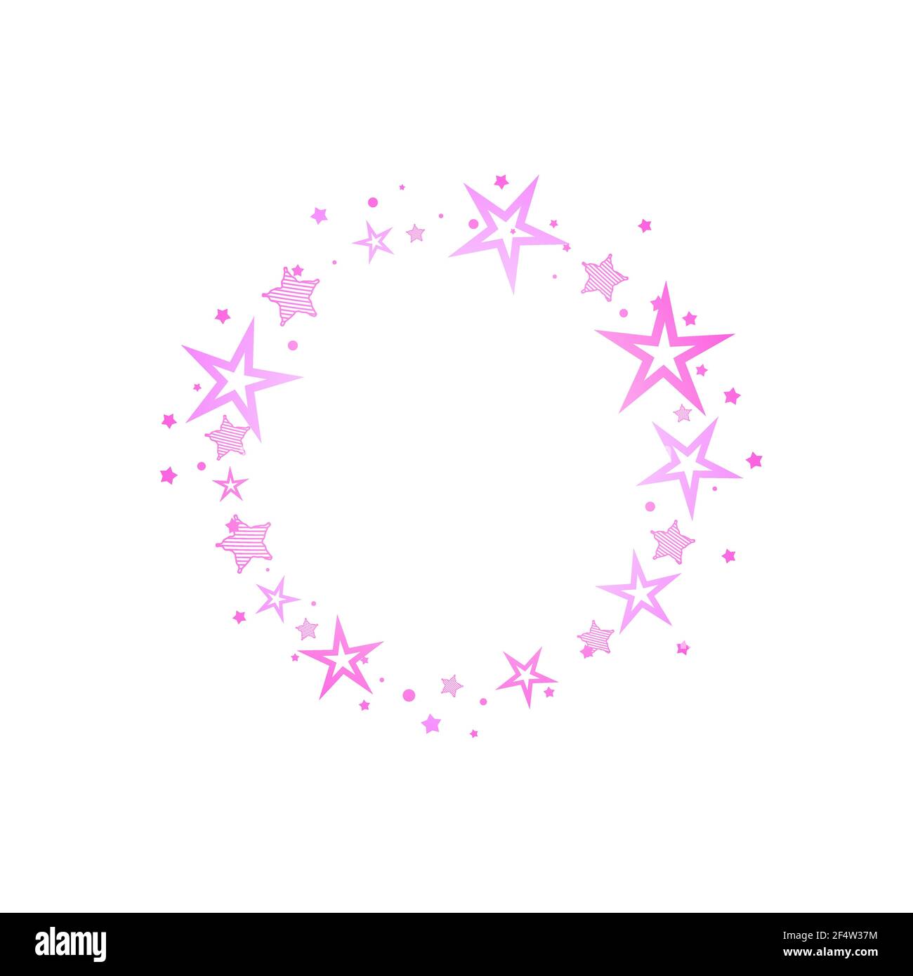 Pink round label with stars. Best, award, winner prize wreath on white ...