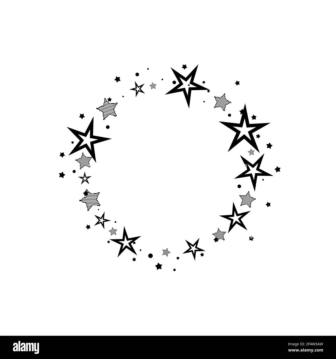 Black round label with stars. Best, award, winner prize wreath on white ...