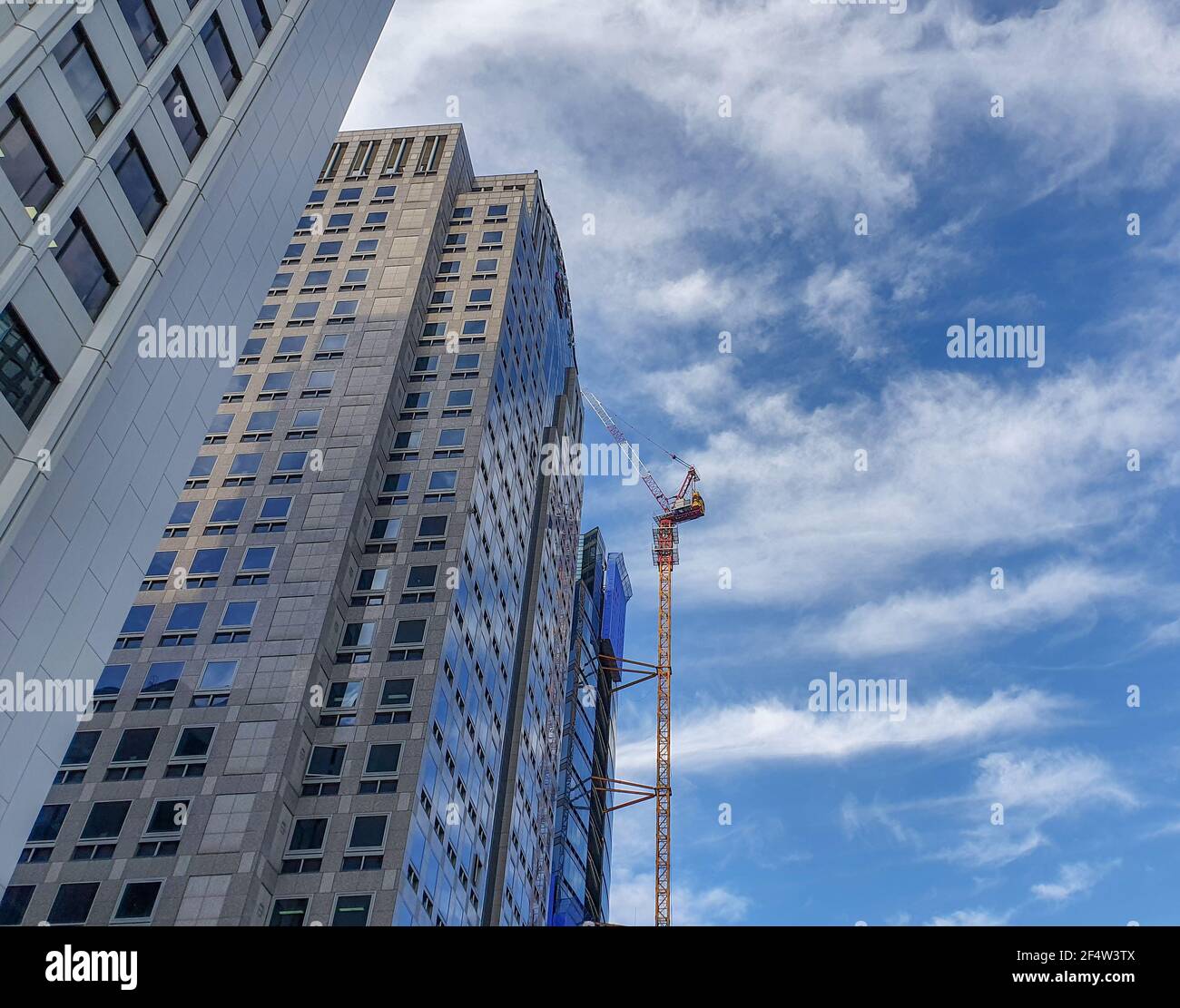 Tower Cranes in High-Rise Building Stock Photo - Alamy