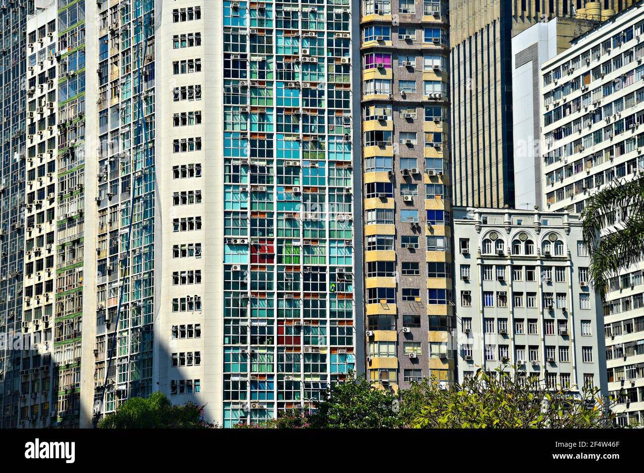 Commercial and residential high-rise buildings in the downtown area of ...